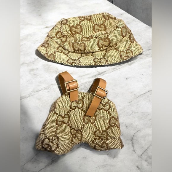 N/A | Accessories | Labubu Beige And Brown Bucket Hat And Trouser Set ...